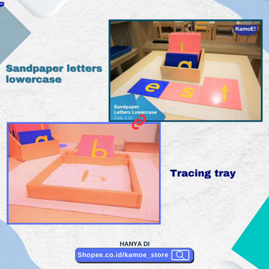 Jual PAKET PAIRING Sandpaper Letters Lowercase + Tracing tray | Shopee ...