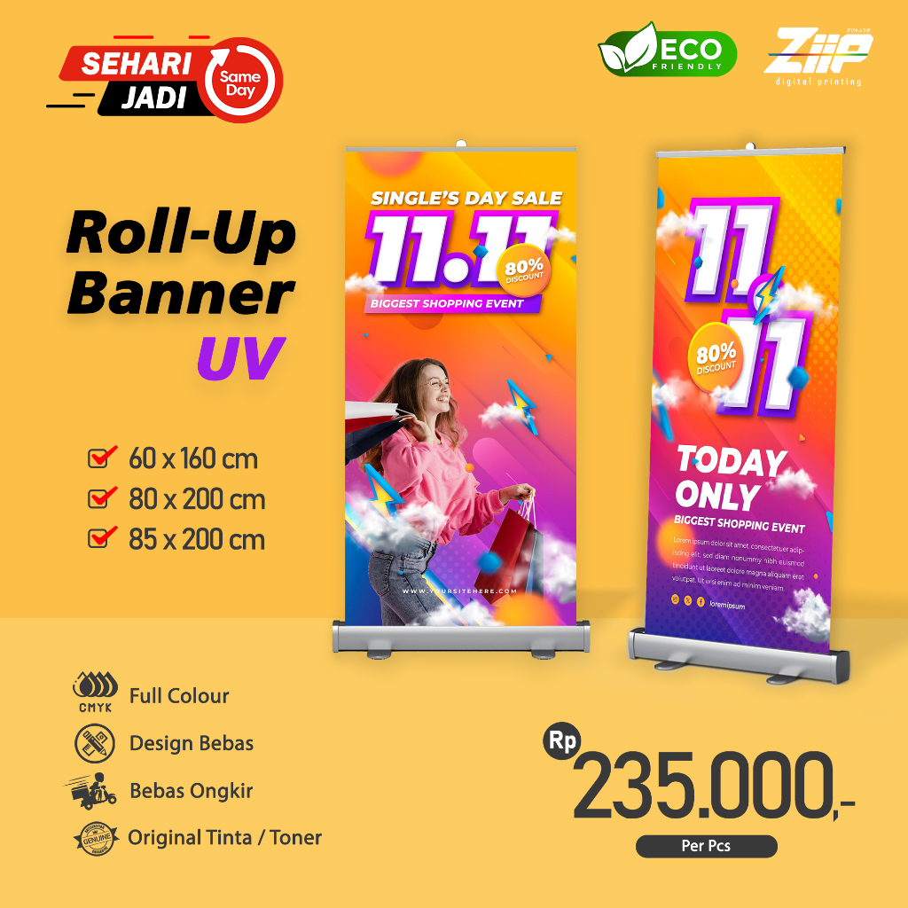 Jual Cetak Roll-Up Banner UV + Standing Alumunium | Shopee Indonesia