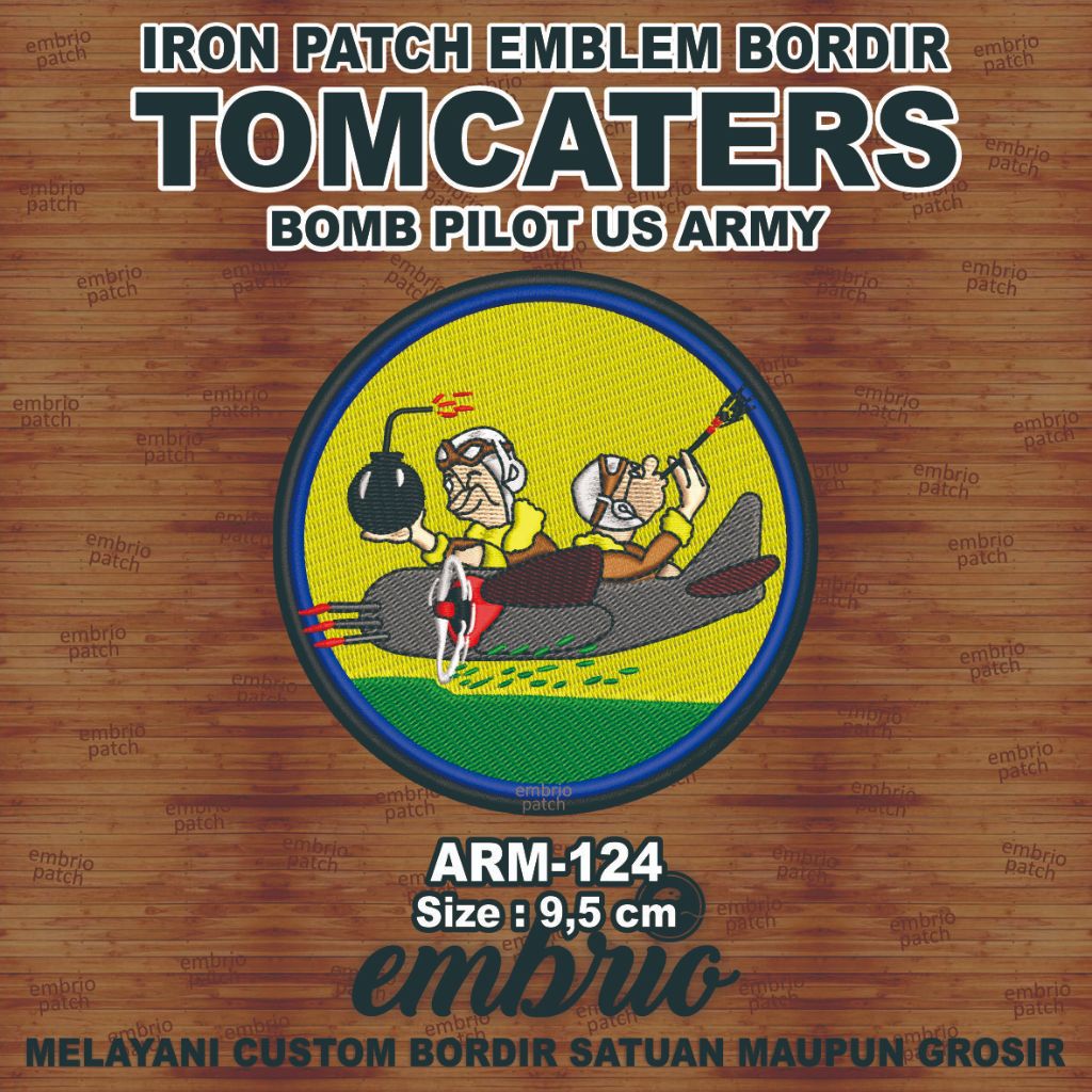 Jual ARM-124 PATCH TOMCATERS BOMB PILOT U.S. ARMY Bomber US Army Jaket ...