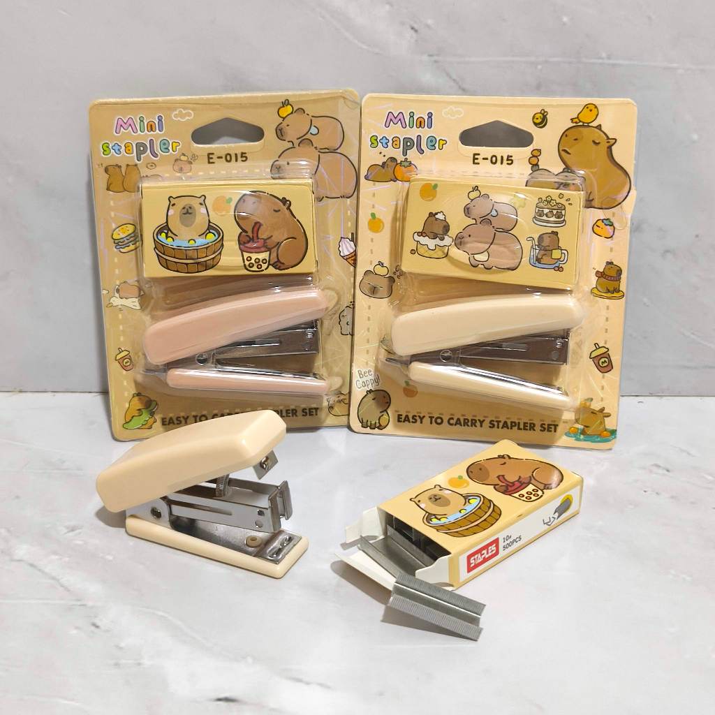 Jual Mini Steples Set Isi Stepler Lucu Capybara / Stapler Set Refill ...