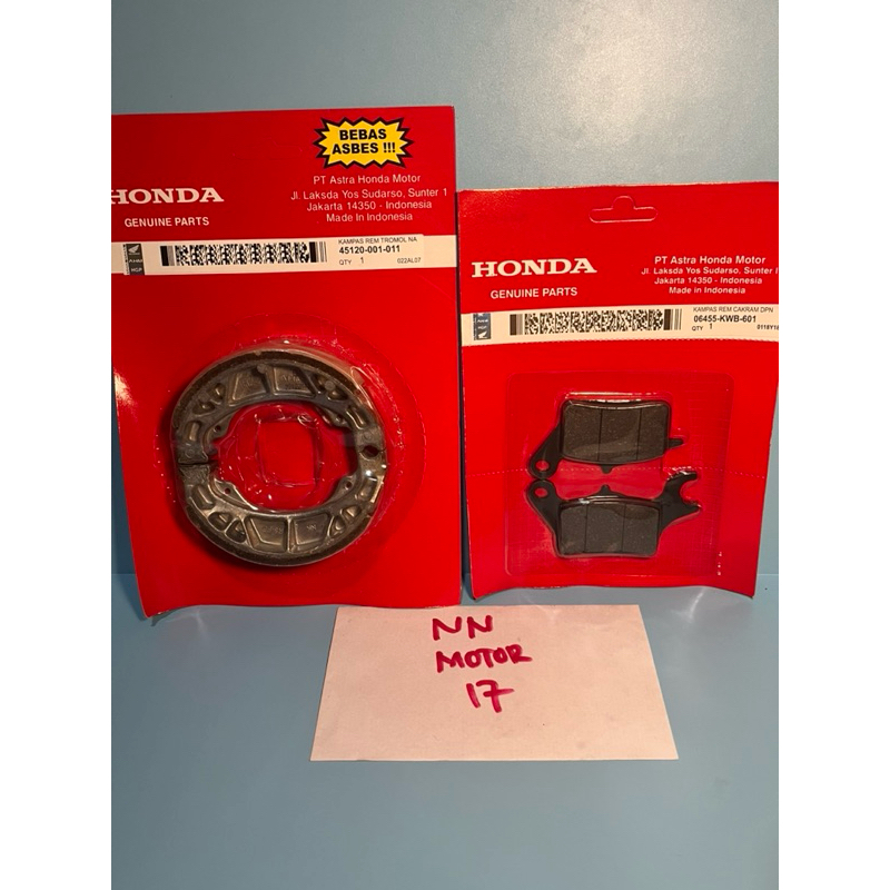 Jual DISPET KAMPAS REM SET DEPAN BELAKANG MOTOR HONDA BEBEK REVO ABS ...