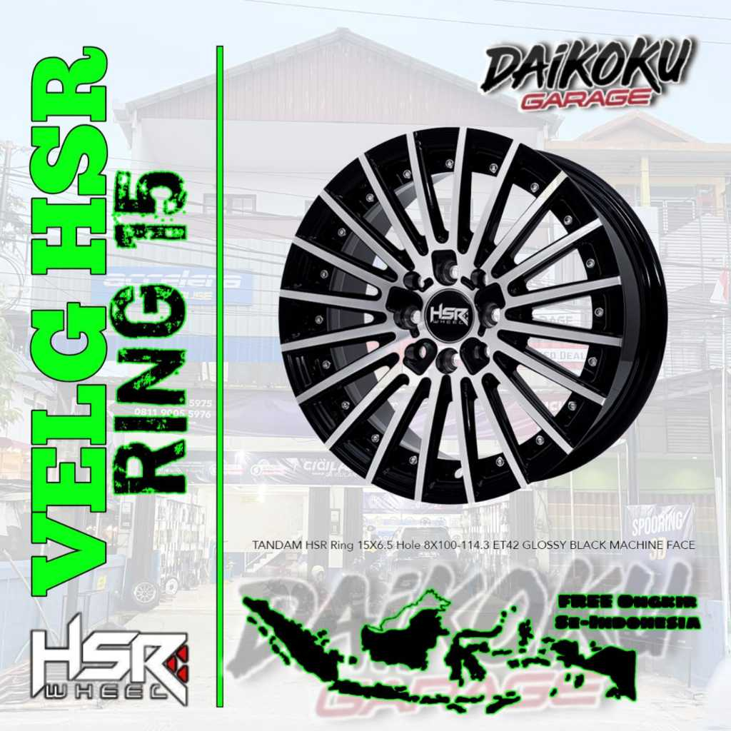 Jual Velg Mobil Racing Jari-Jari HSR TANDAM Ring 15 Lubang Baut 4x100/114,3 | Velg Mobil ...