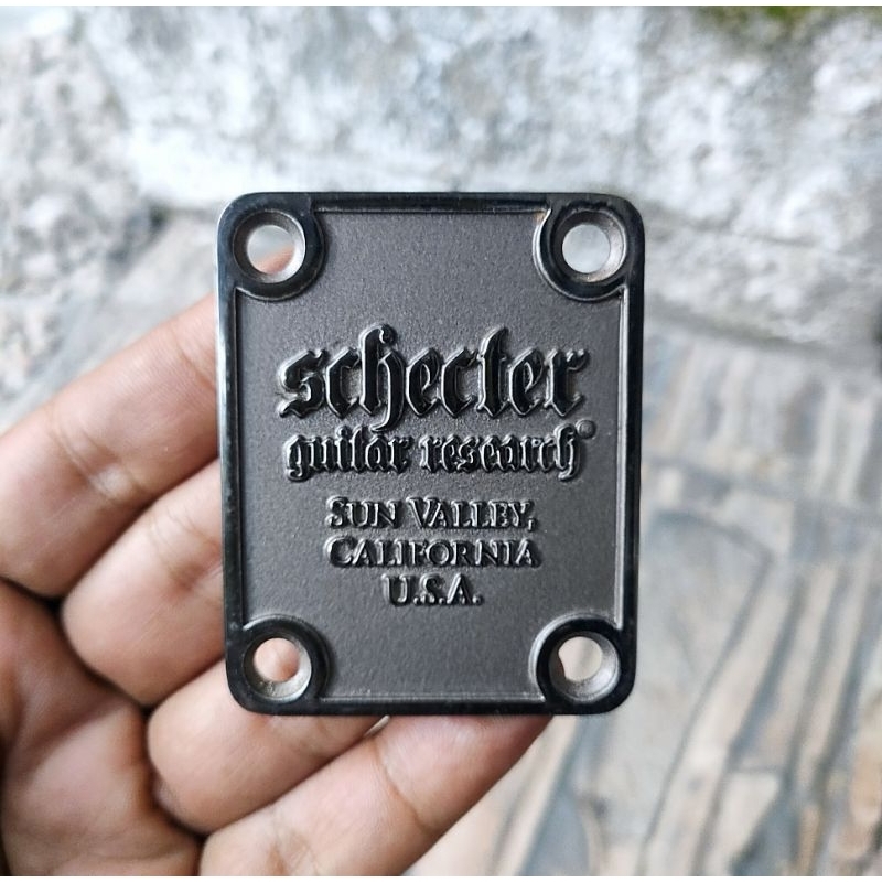Jual plate join neck gitar schecter Logo Original | Shopee Indonesia