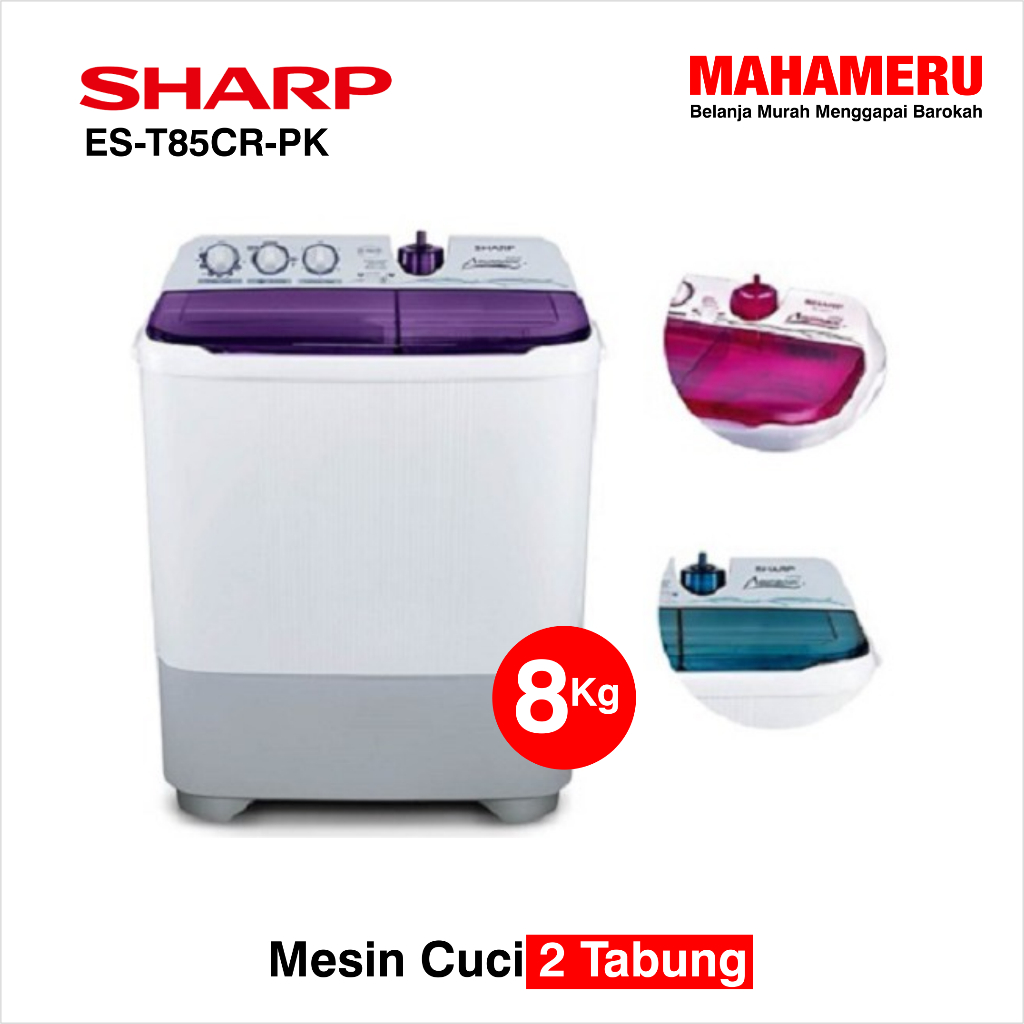 Jual Mesin Cuci 2 Tabung SHARP ES-T85CR-PK | Shopee Indonesia