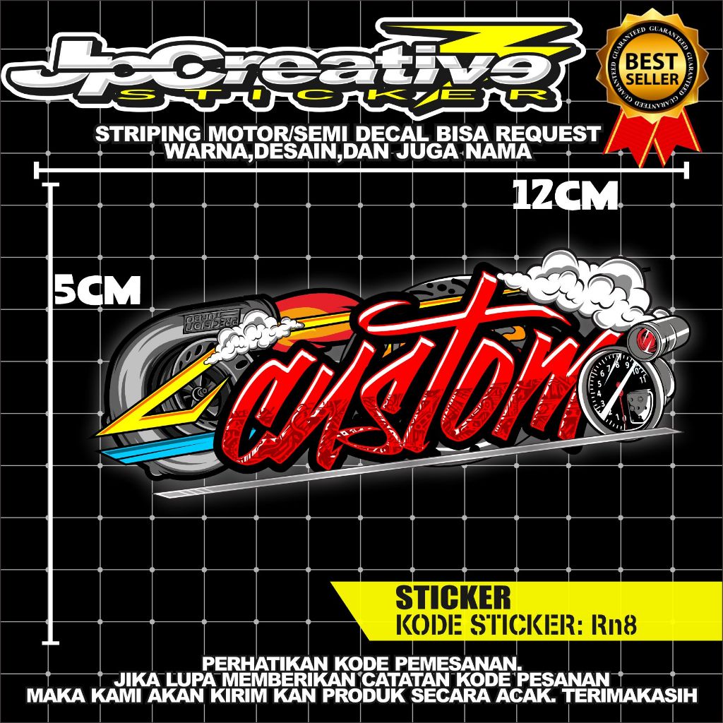 Jual custom stiker nama konsep livery diesel sudah laminasi sudah ...