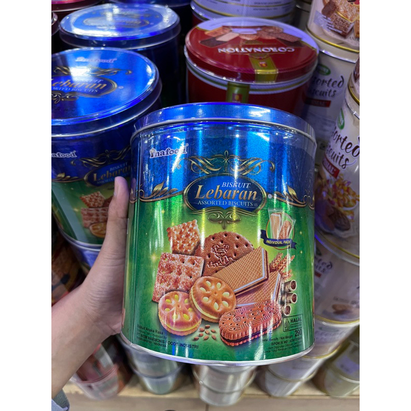 Jual Inafood Lebaran Assorted Biscuit Kaleng Hijau Bulat 290gr | Jajan ...