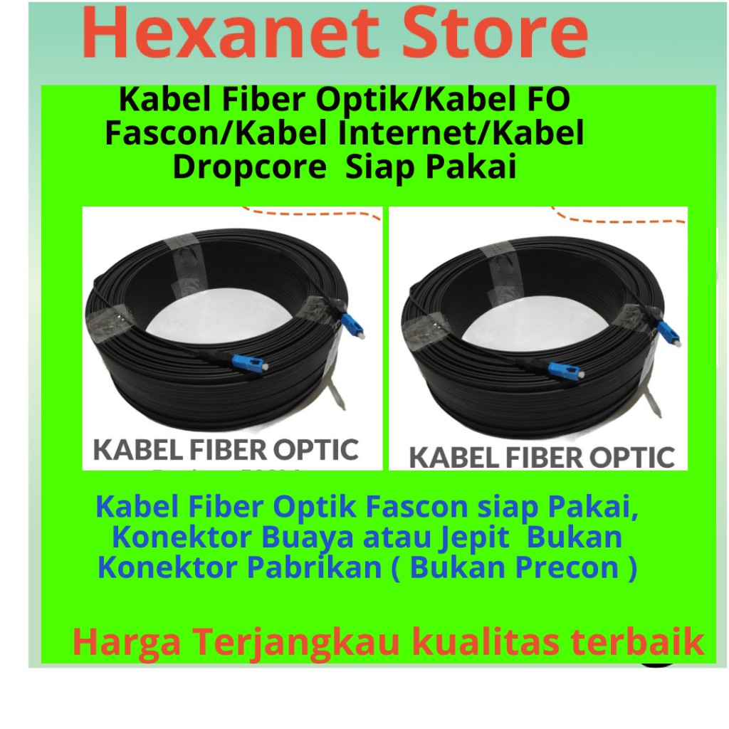 Jual Kabel Fiber Optik Dropcore FTTH Kabel FO Fascon 400 meter Siap ...