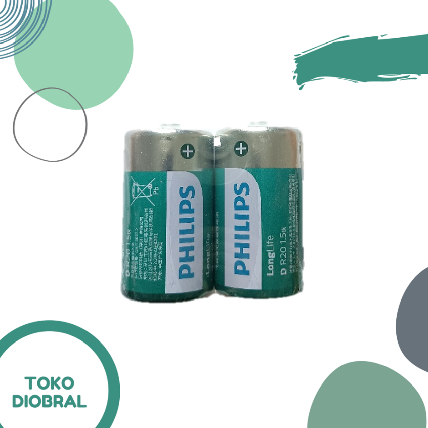 Jual Baterai Philips Size D Batre Besar Battery isi 2 biji | Shopee ...