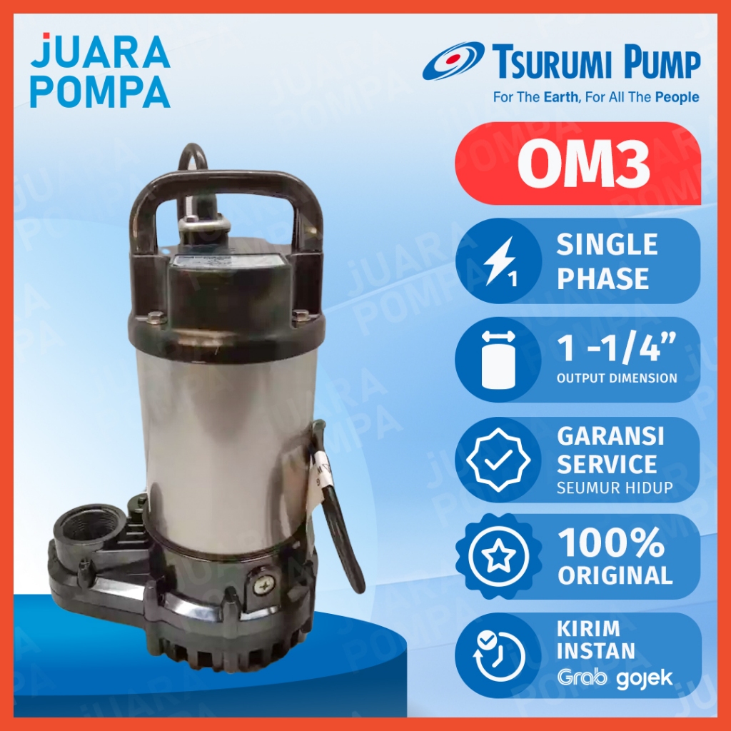 Jual Tsurumi OM 3 Manual Pompa Celup Kolam Ikan Submersible Landscape Air Terjun 2 Inch Original ...