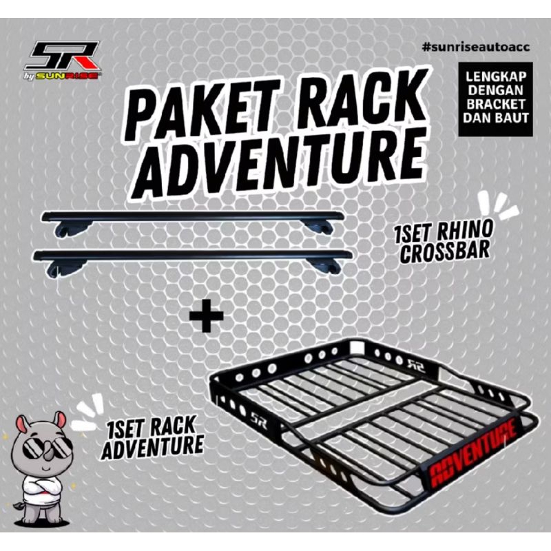 Jual Paket RACK ADVENTURE+Kaki Crossbar Rak Mobil Universal Lengkap ...