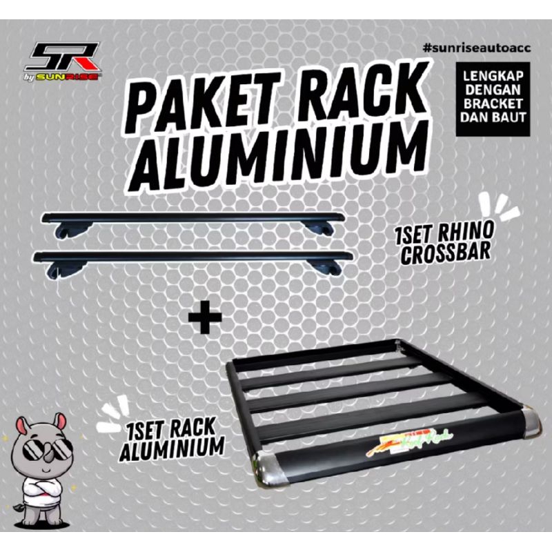 Jual Paket RACK ALUMINIUM+Kaki Crossbar Rak Mobil Universal Lengkap ...