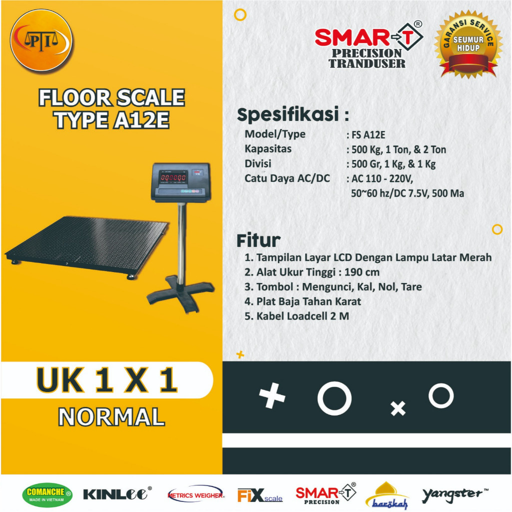 Jual Timbangan lantai floor scale a12e 1x1 normal | Shopee Indonesia