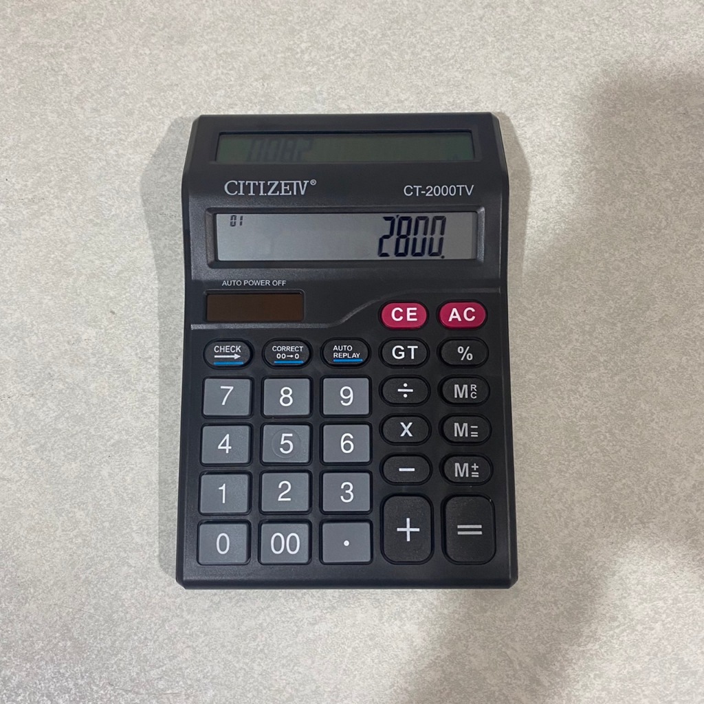 Jual Kalkulator 2 Layar Besar CT-2000TV 12 Digit | CITIZEIV Kalkulator ...