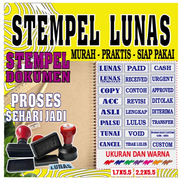 Jual Stempel Lunas Stampel Cap Stamp Flash Warna Otomatis Toko ...