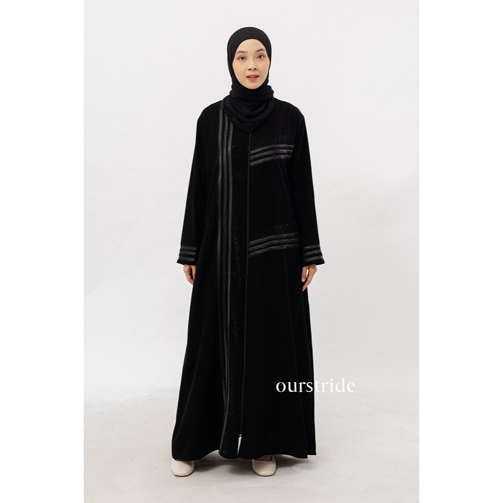 Jual Ourstride Basma Abaya Code B Gamis Dress Wanita Abaya Hitam Jetblack | Shopee Indonesia