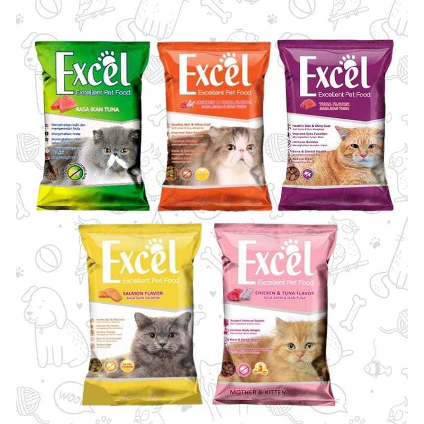 Jual EXCEL Makanan Kucing Cat Food dry all varian Rasa Kemasan 500gr ...