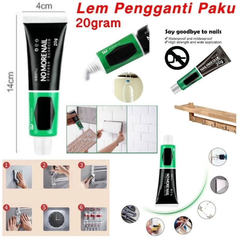 Jual new arrival!! 60g lem tembok lem kayu pengganti paku sekrup pada ...