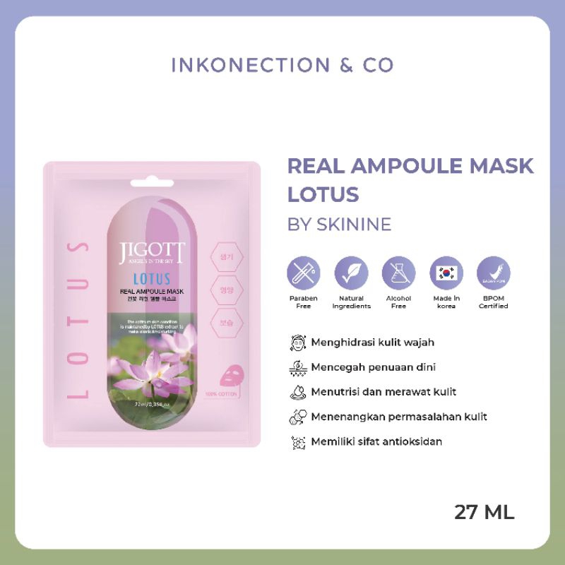 Jual JIGOTT - Ampoule Lotus Sheet Mask 27ml | Shopee Indonesia