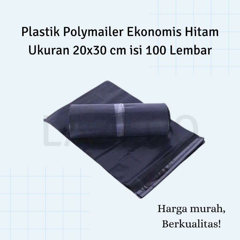 Jual PLASTIK POLYMAILER 20x30 ISI 100 PLASTIK PACKING EKONOMIS HITAM ...