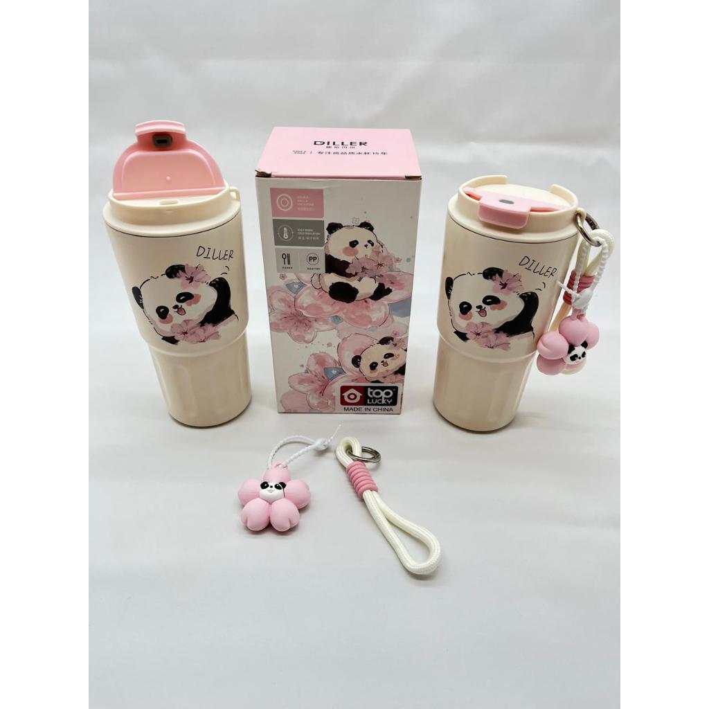 Jual DILLER - Tumbler Sakura Panda Strap Series 600ML Stainless Steel ...