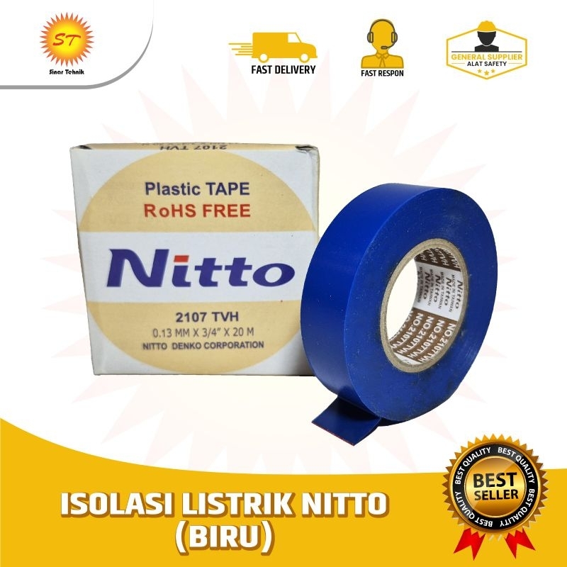 Jual Isolasi Kabel Listrik Nitto Biru 3/4 Inch x 20 M | Shopee Indonesia