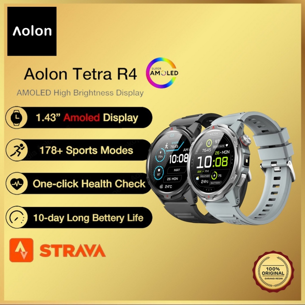 Jual Aolon Tetra R4 TetraR4 Smartwatch High-Precision Dual-Mode GPS ...