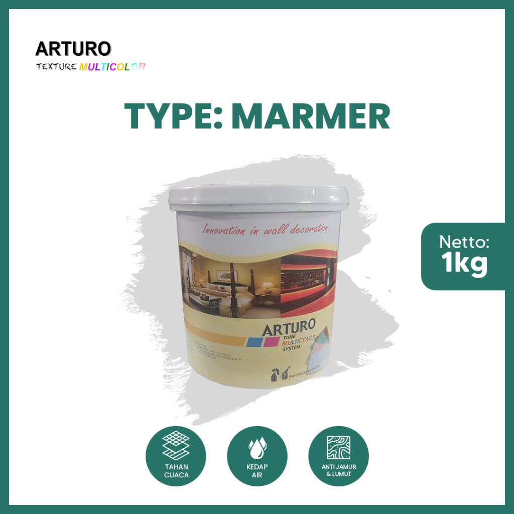 Jual ARTURO Cat Texture Type MARMER 1KG (KLG) – Cat Dinding Premium ...