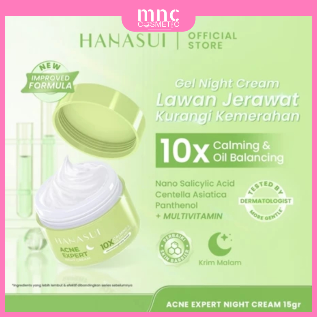 Jual HANASUI - Acne Expert Night Cream Gel 15gr | Shopee Indonesia