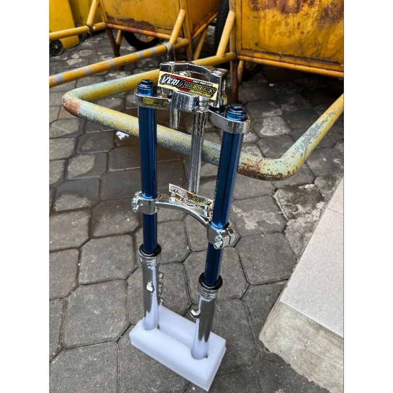 Jual shock skok sok depan ninja RR full crome as blue pnp honda/yamaha ...