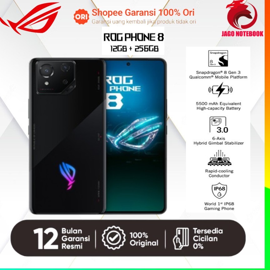 Jual ASUS ROG PHONE 8 12/256GB GARANSI ASUS RESMI SEINDONESIA | Shopee ...