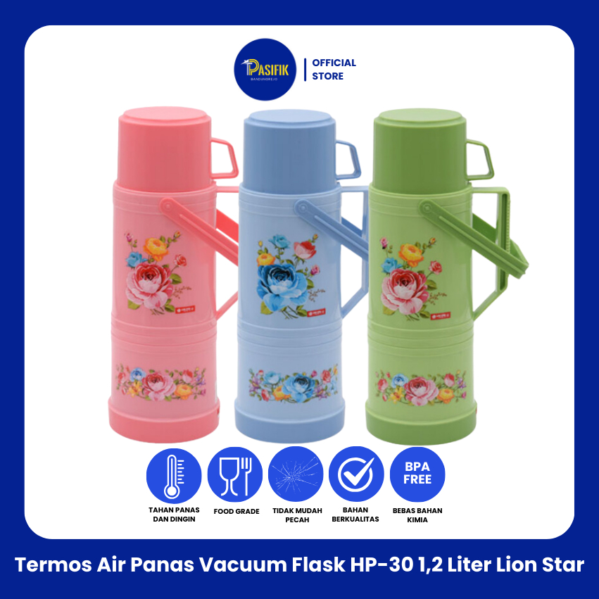 Jual TERMOS AIR PANAS VACUUM FLASK HP-30 1,2 LITER LION STAR | Shopee ...