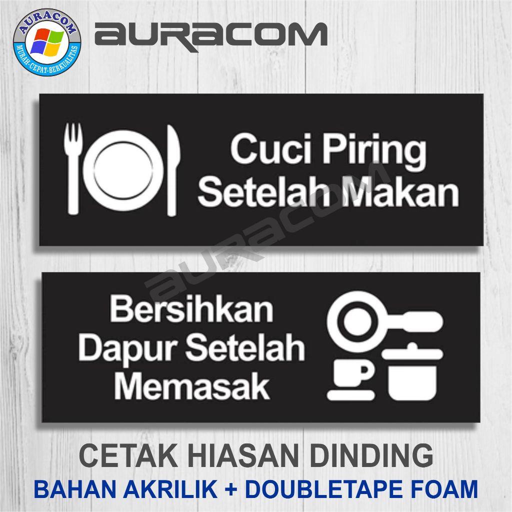 Jual SIGN AKRILIK CUCI PIRING - MATIKAN KOMPOR - BERSIHKAN DAPUR ...