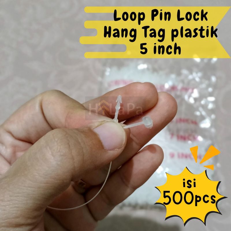 Jual Loop Pin / Tali Hang Tag plastik lock string pin ukuran 5 inch isi ...
