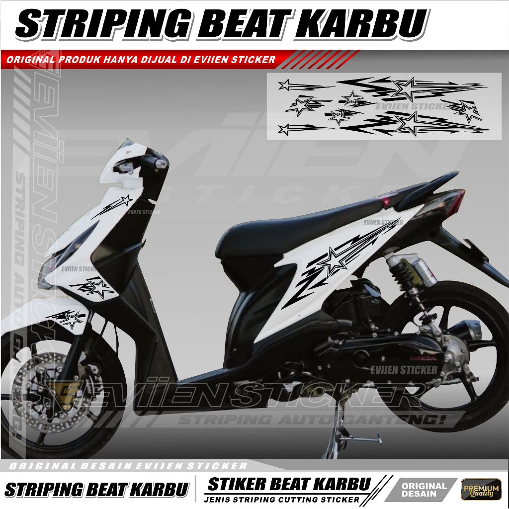 Jual STRIPING STIKER BEAT KARBU/OLD STRIPING MOTIF BINTANG CUTTING ...