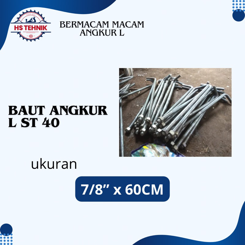 Jual baut angkur/angker st40 7/8 x 60/angkur besi as 22mm X 60 | Shopee ...