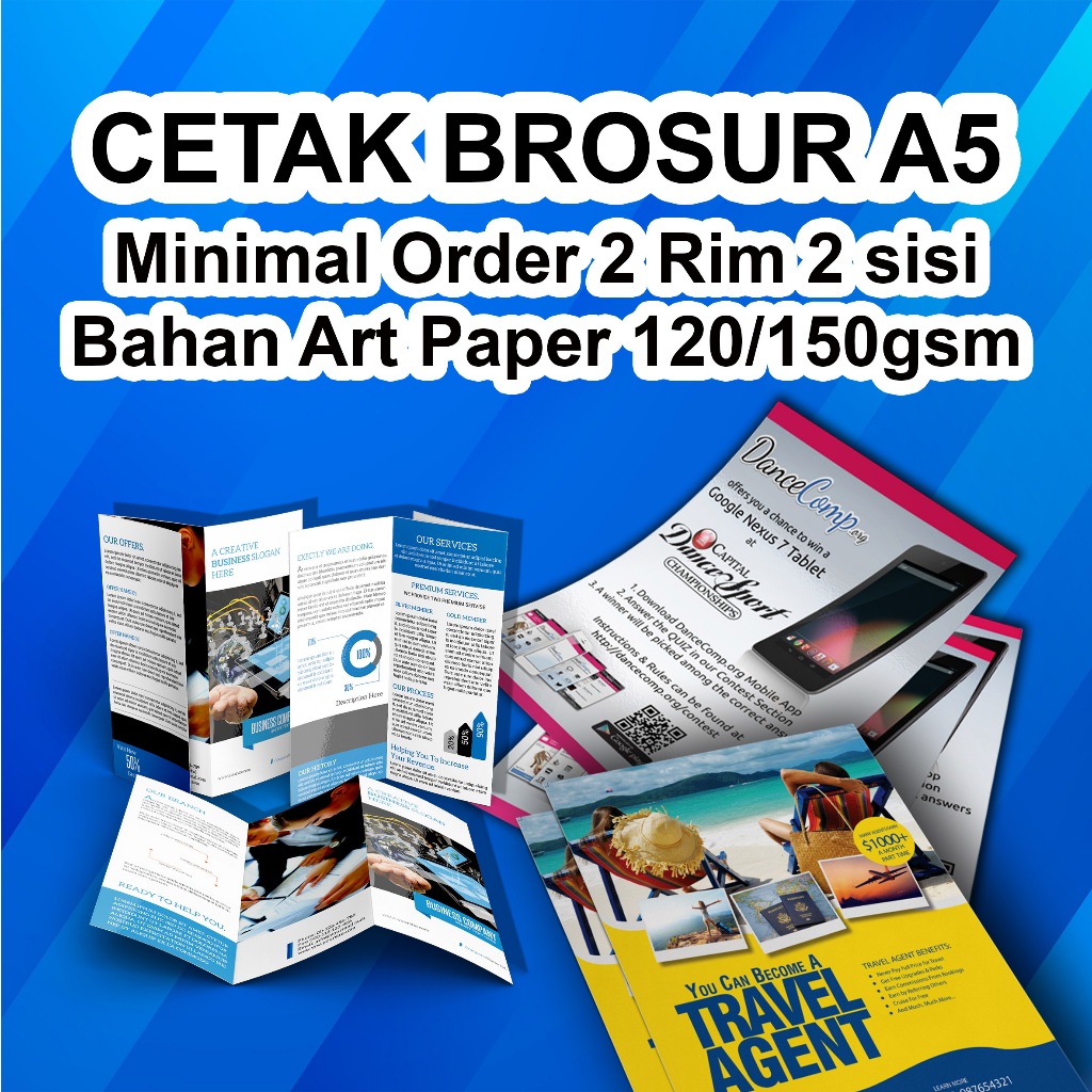 Jual Cetak Brosur A5 (2 sisi), Art Paper 120/150gsm, 1Rim 500Lbr | Shopee Indonesia