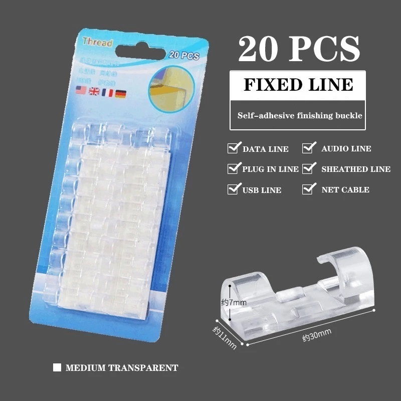 Jual Penjepit Kabel Klip 1 Bungkus Isi 20PCS / Klip Kabel Organizer Lem ...