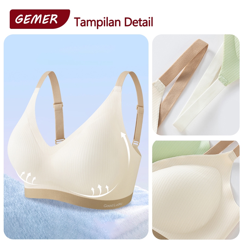 Jual (In Stock) GEMER Bra Push Up Pakaian Dalam Wanita bhaTanpa Kawat ...