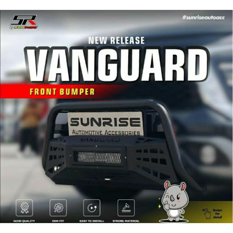 Jual Tanduk Bumper depan Vanguard plus lampu LED bar | Shopee Indonesia