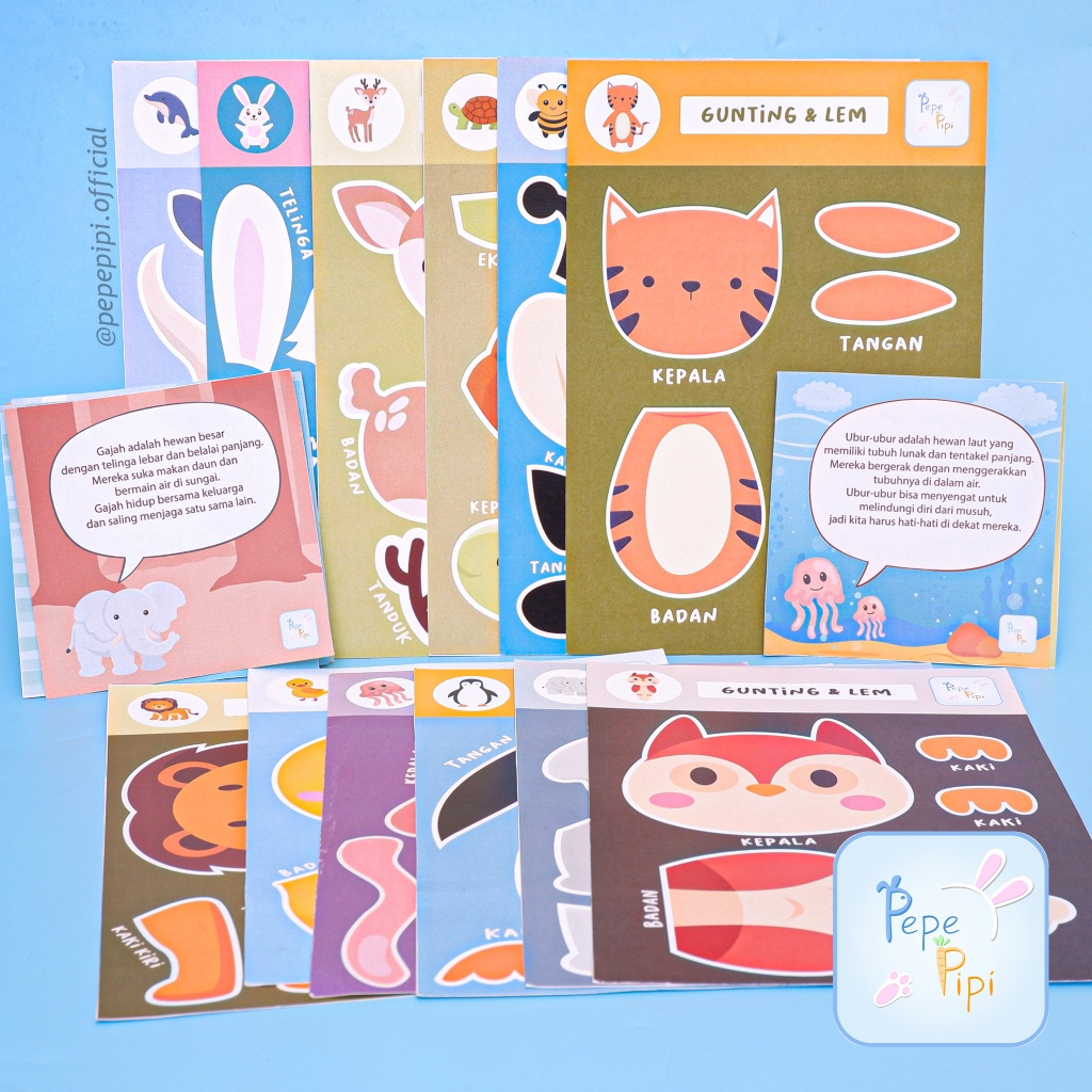 Jual Papercraft 2D Pola Hewan Paper Craft Animal Kerajinan Kertas Cut ...