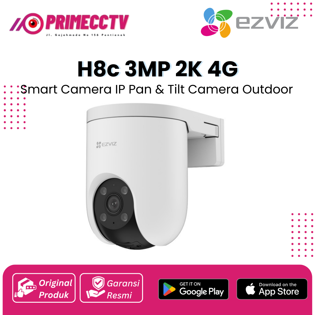 Jual Ezviz H8c 3MP 2K Smart Camera IP Pan & Tilt 4G Camera Outdoor ...