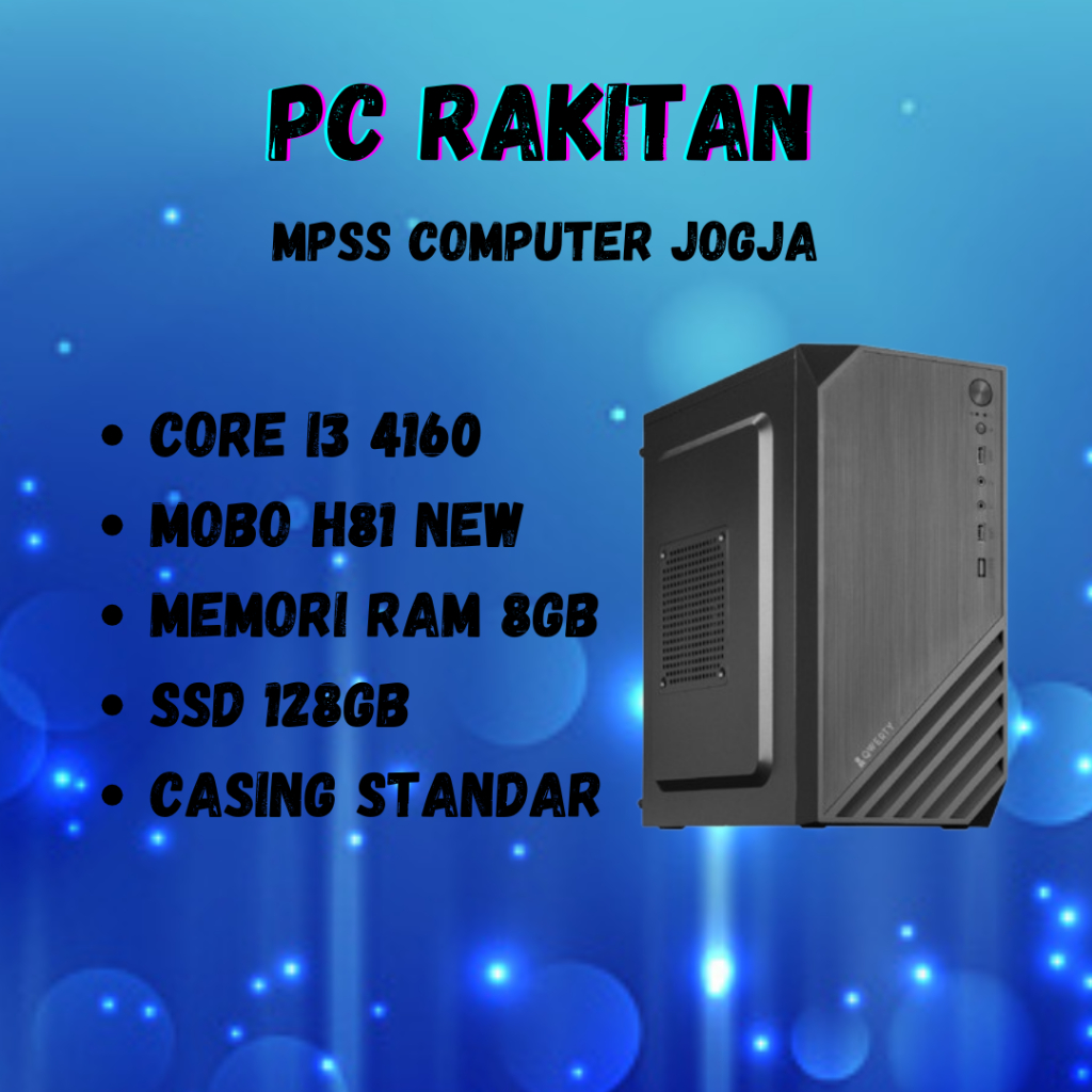 Jual PC Komputer CPU Rakitan Core I3 4160 RAM 8GB SSD 128GB Casing ...