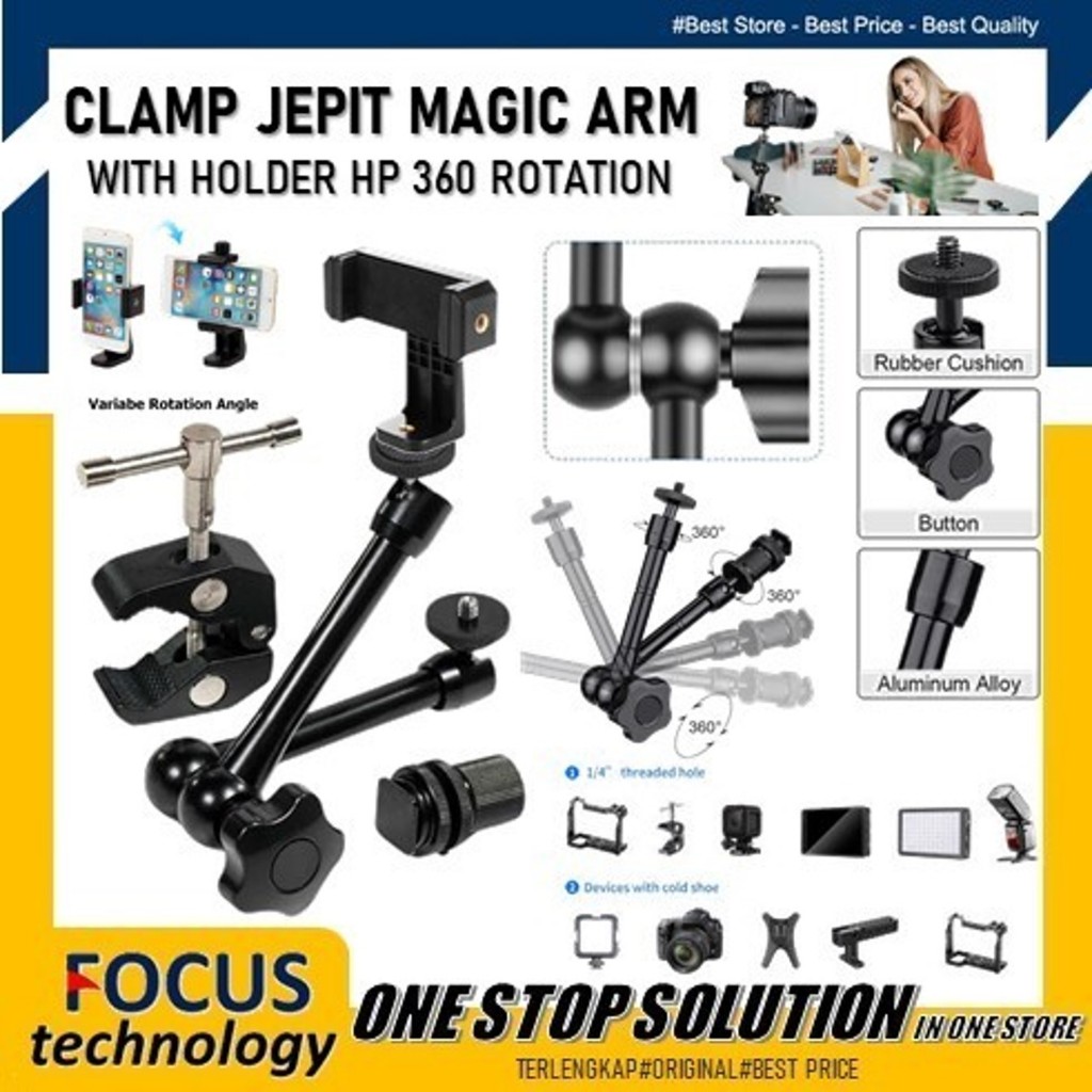 Jual Magic Clamp / Magic Arm 11 Inch includ Super C-Clamp | Shopee ...