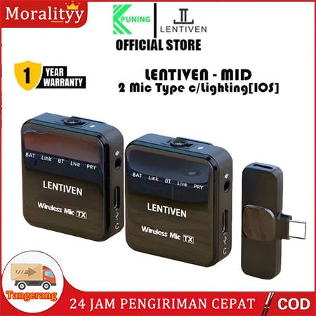 Jual ⚡PUNING LENTIVEN Wireless Microphone Professional Mikrofon ...