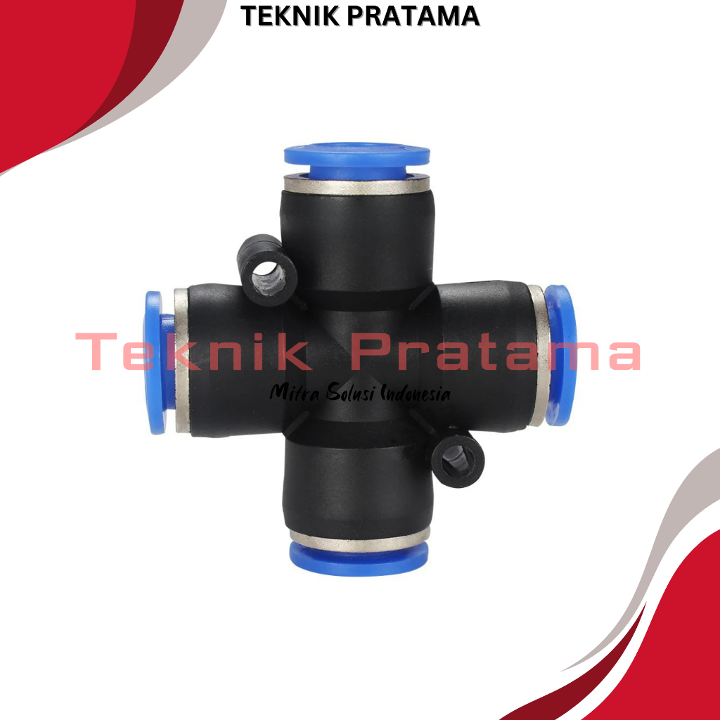 Jual PZA Fitting Cross Tee Pneumatic Slip Lock 4 Way Type MPZA - 10mm | Shopee Indonesia