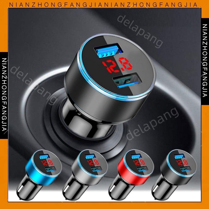 Jual Charger Mobil Dual Ports 3.1A 12V-24V With Digital LED Car Charger ...