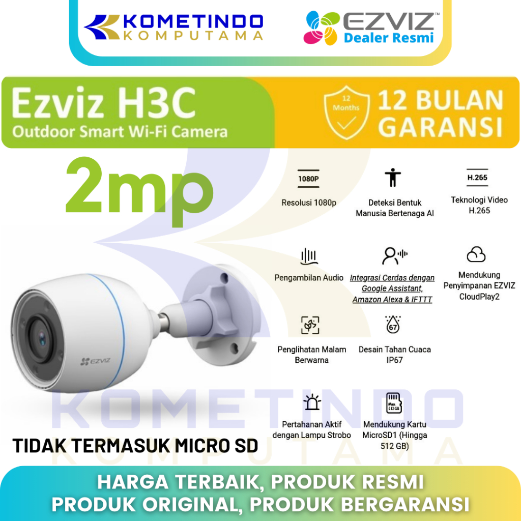 Jual H3C 2MP 1080p, H3C 4MP 2K+, H3C 5MP 3K, Night Vision EZVIZ Smart ...