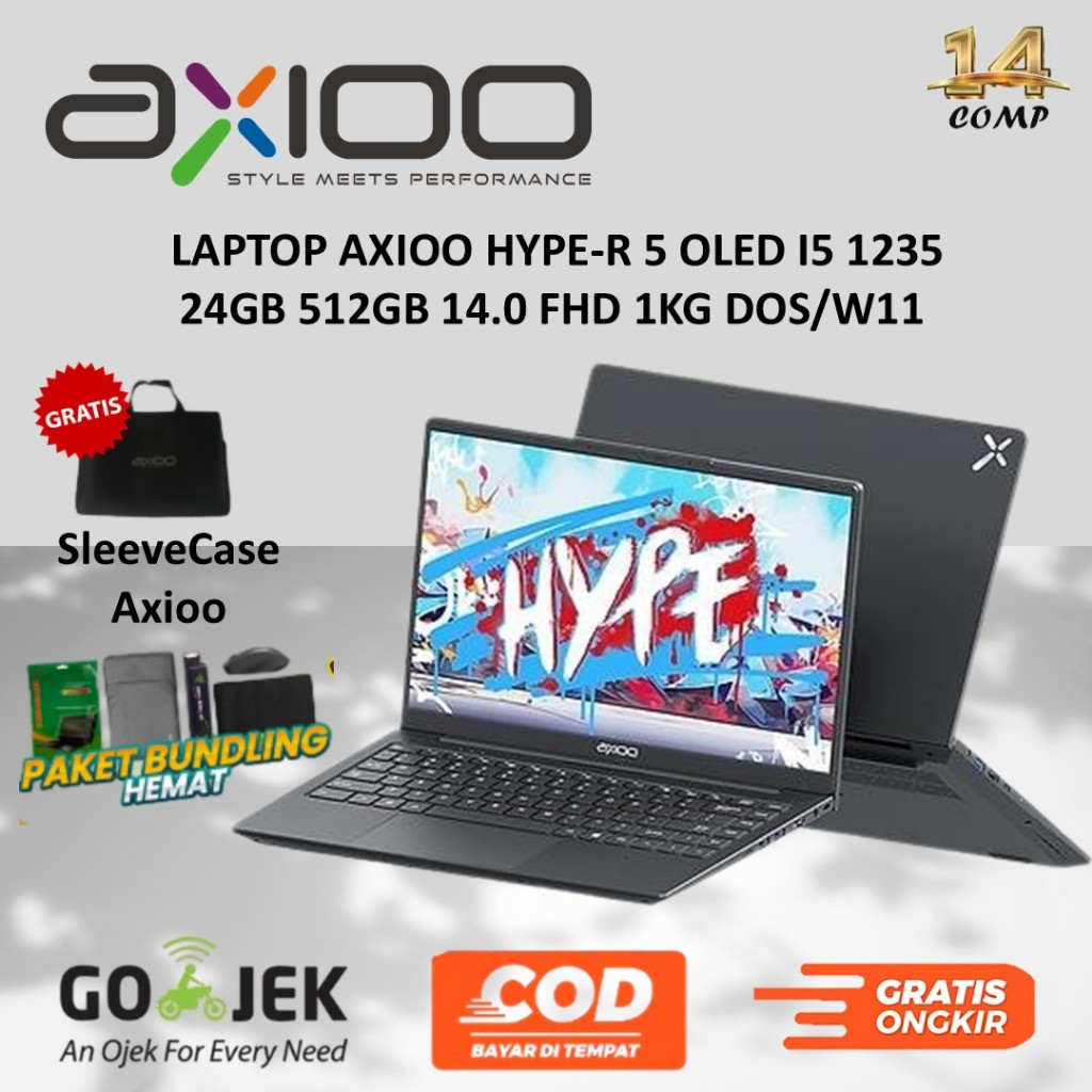 Jual AXIOO HYPE-R 5 OLED I5 1235 24GB 512GB 14.0 FHD 1KG DOS/W11 ...