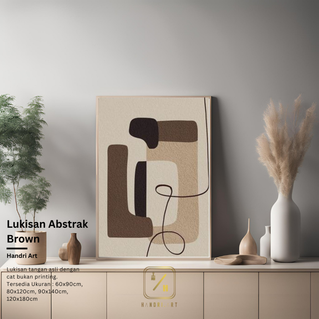 Jual Lukisan Abstrak Estetik Handmade | Warna Earth Tone Mewah untuk ...