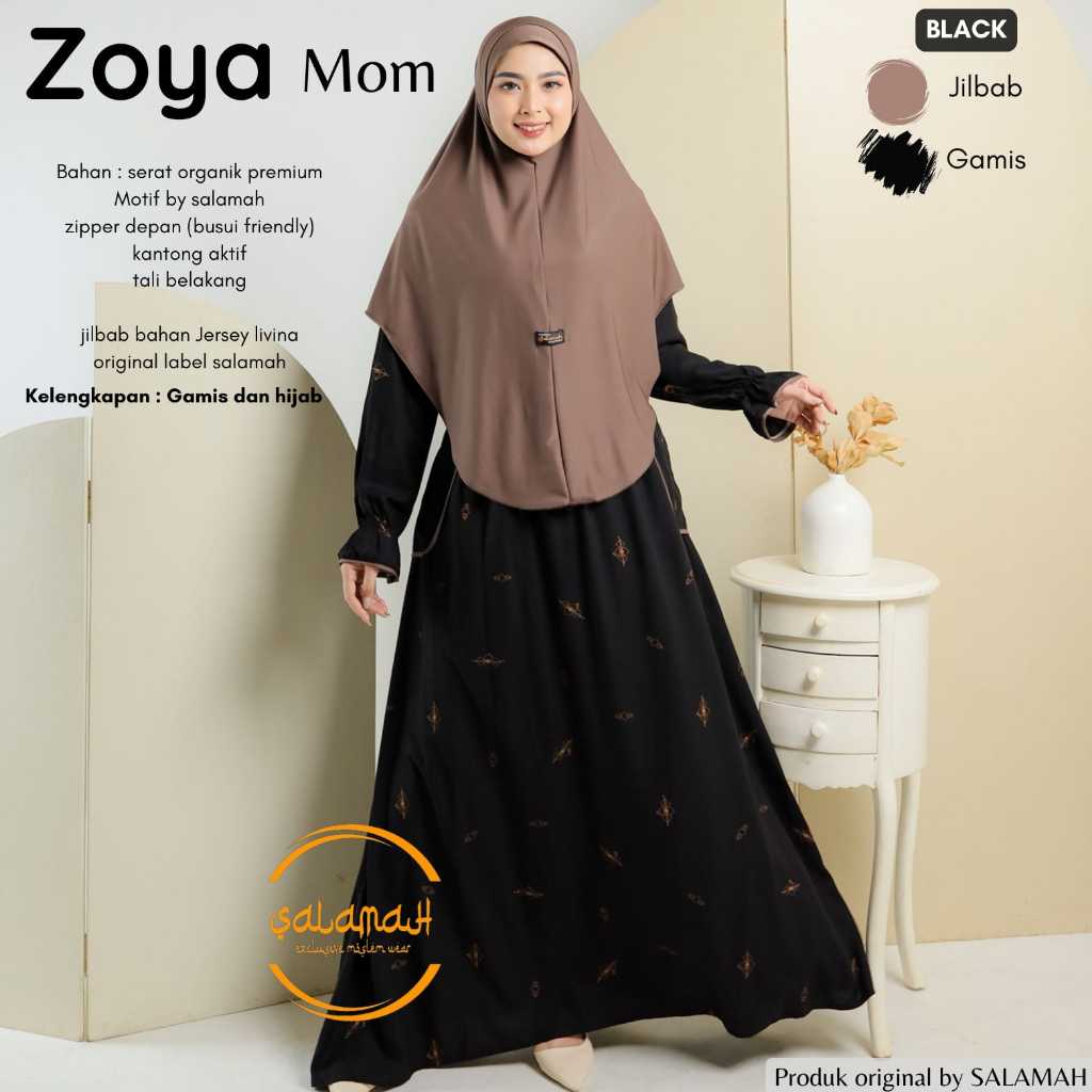 Jual Gamis ZOYA MOM Plus jilbab | motif by salamah | size S M L XL XXL ...